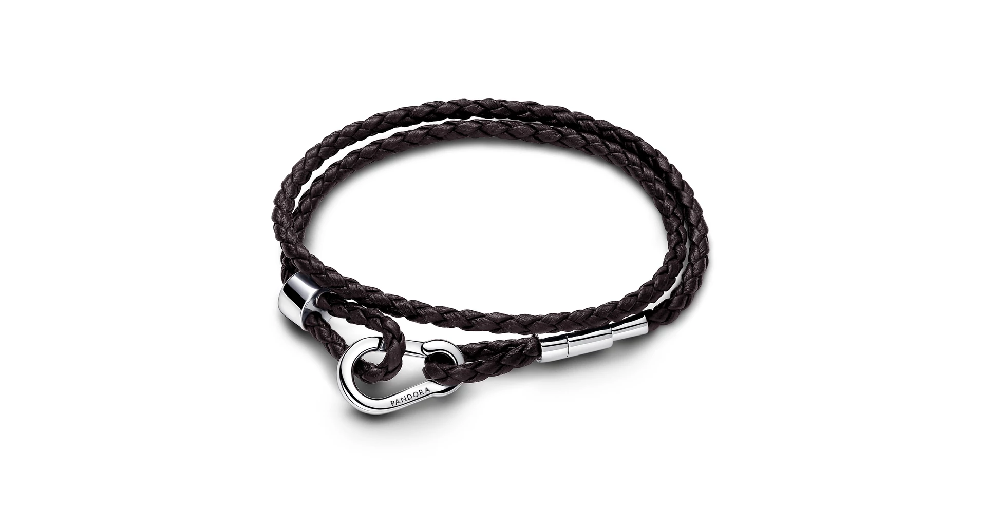 Pandora Moments barna fonott dupla bőr karkötő - 593338C01-D2 ...